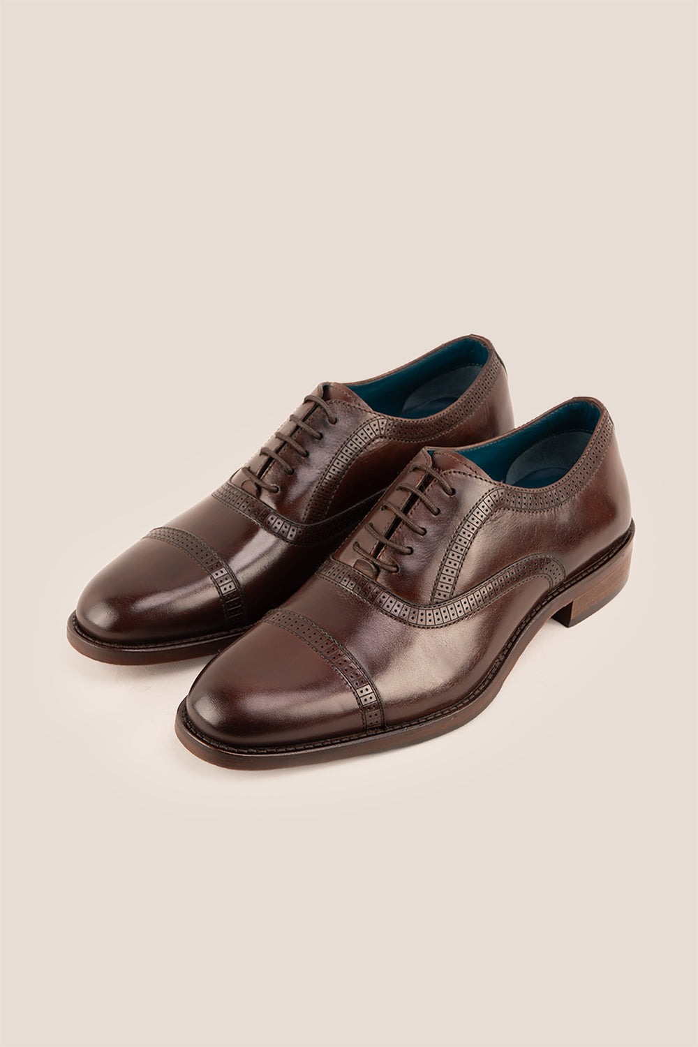 Creed Brown – Five Eyelet Toe Cap Brogue Leather Shoes