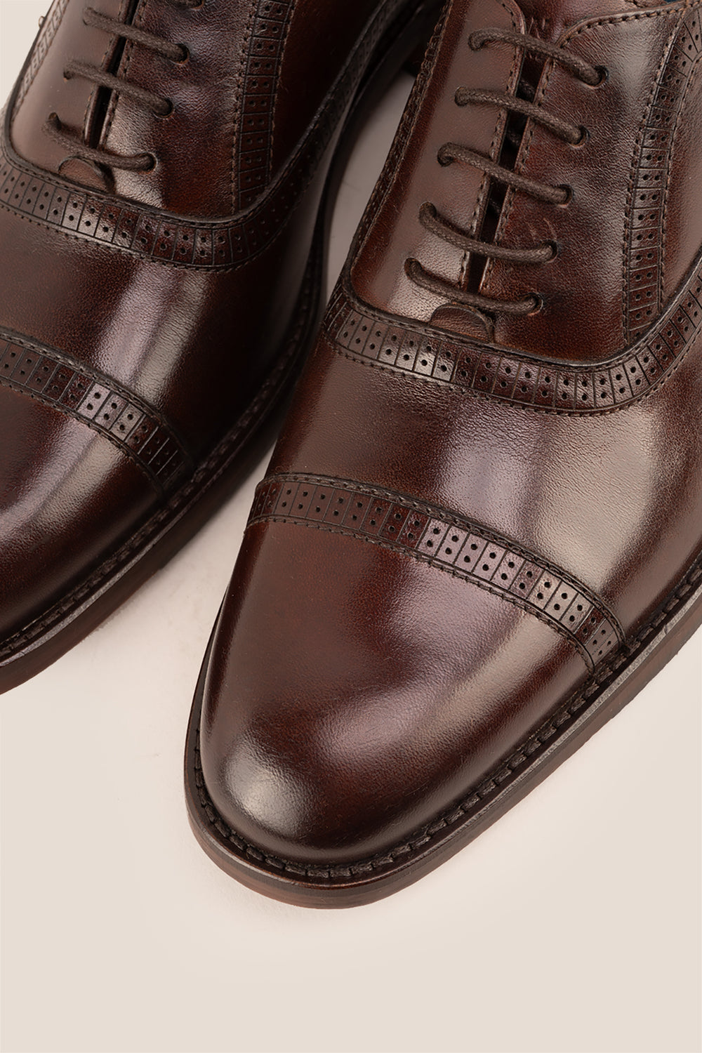 Creed Brown – Five Eyelet Toe Cap Brogue Leather Shoes