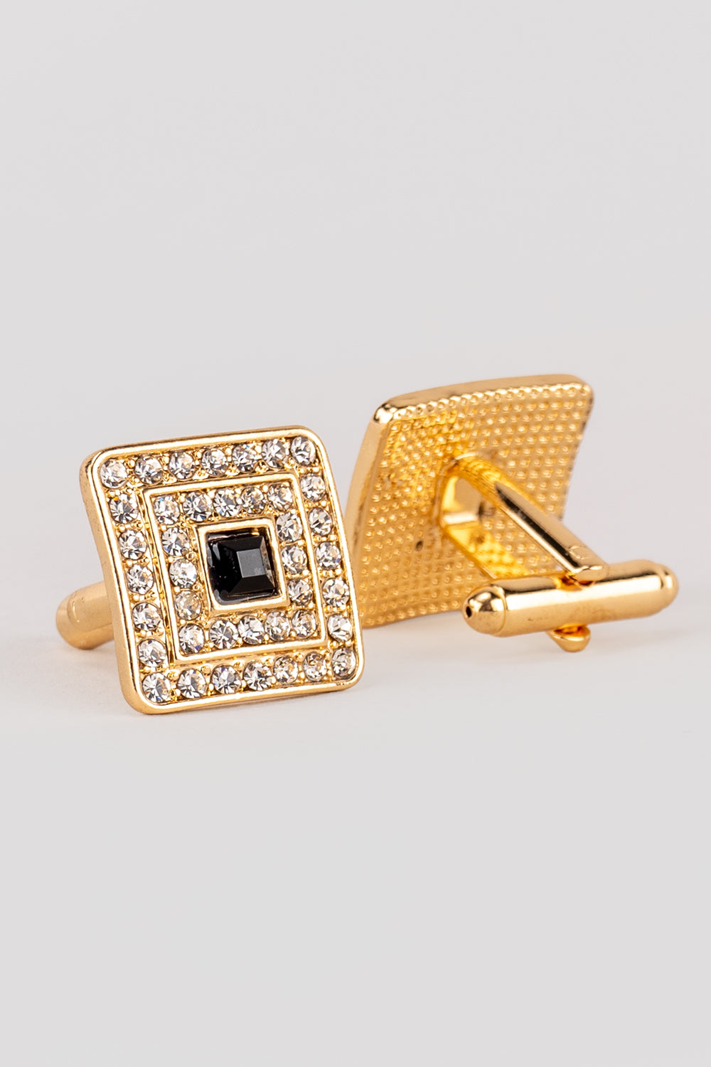 Oswin Hyde: Bling Gold Men’s Cufflinks – Radiant Elegance