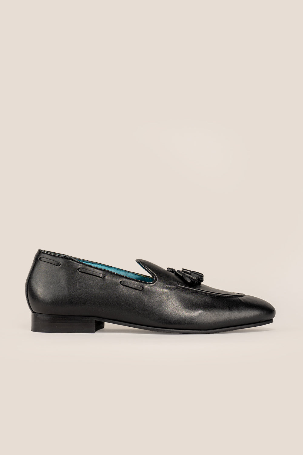 Oswin Hyde: Alvin Black Leather Tassel Loafer for Men