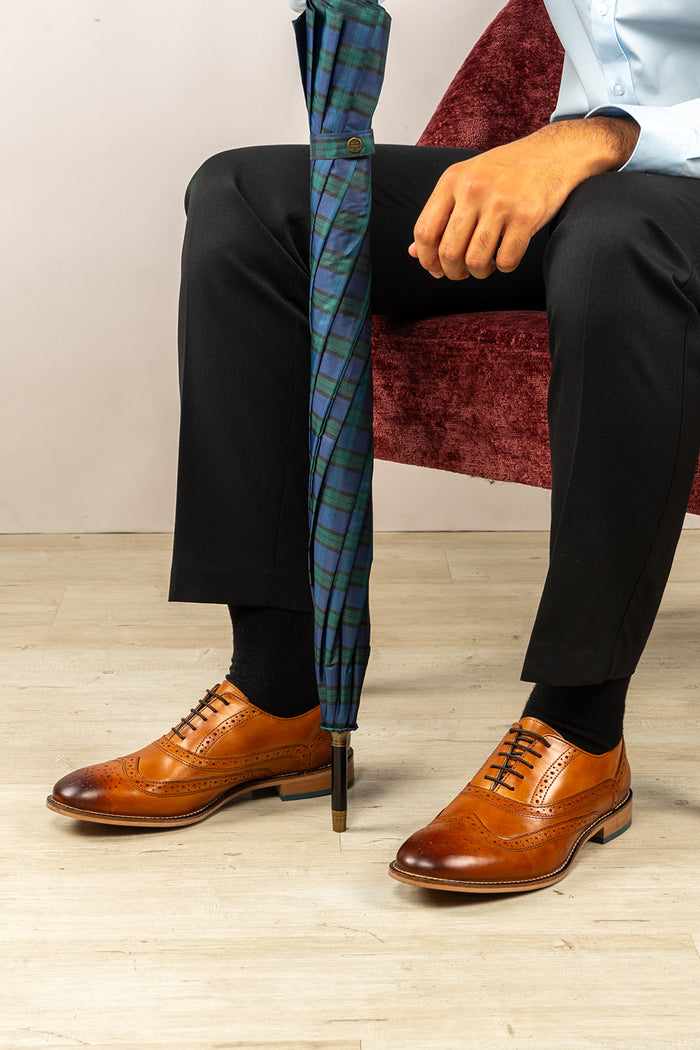 Winston Men’s Tan Shoes | Leather Brogue LaceUps | Oswin Hyde